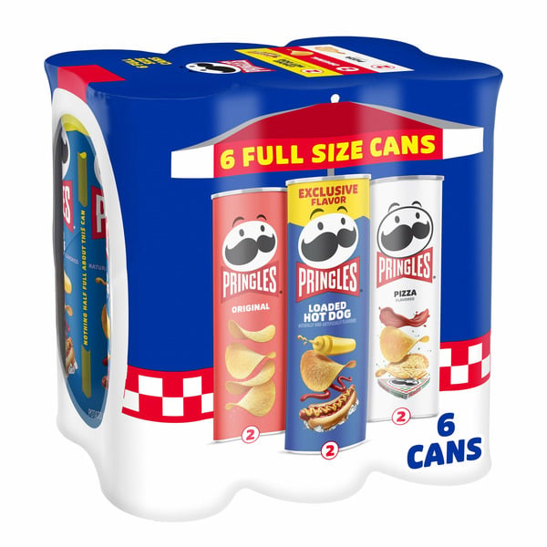 Pringles Full Sized Cans, Variety Pack, 6-count(pack of 2) - Walmart.com