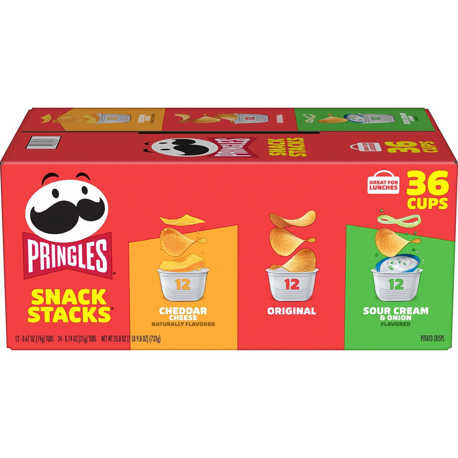 Pringles Grab-and-Go Variety Pack – 36 Single-Serve Cups, 25.8 oz Total ...