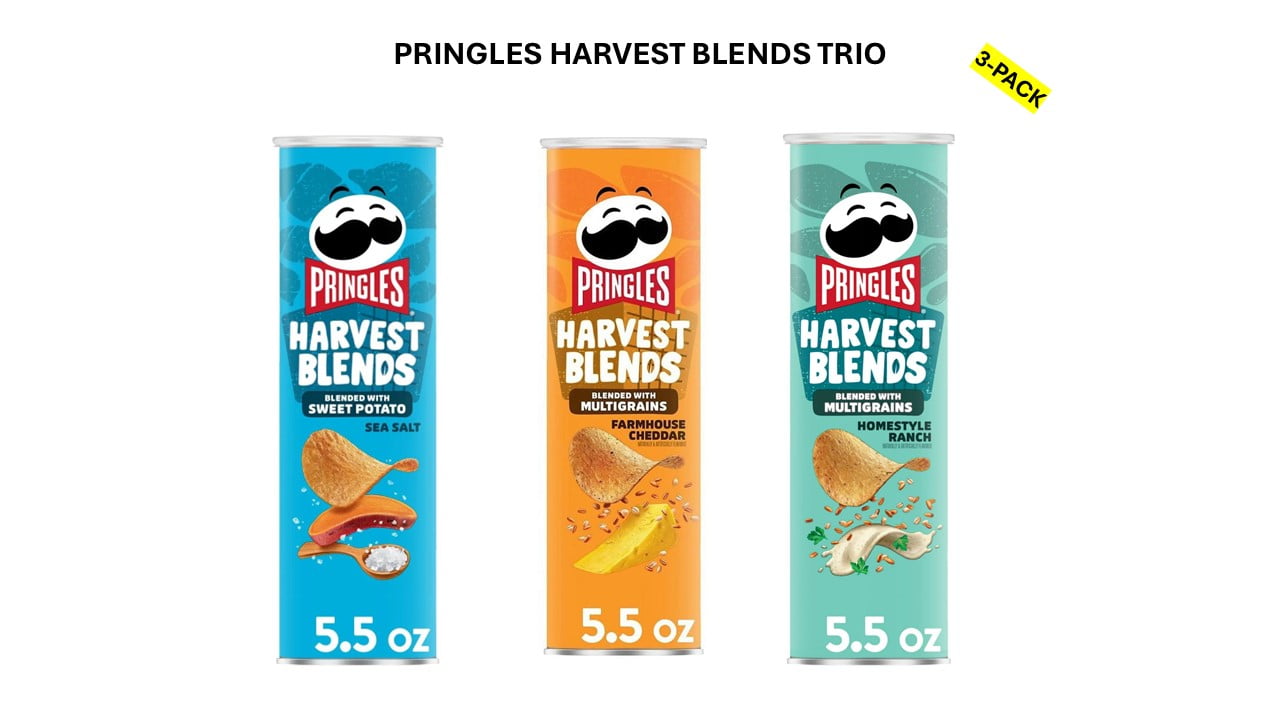 Pringles Harvest Blends Potato Crisps Chips, Lunch Snacks, Blended with ...