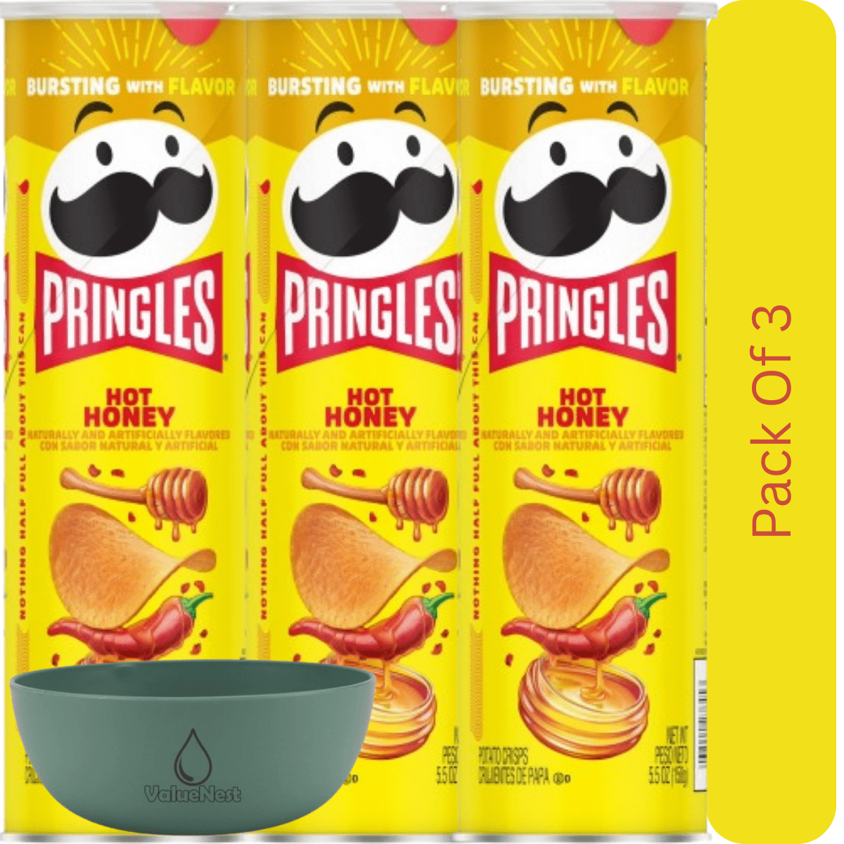 Pringles Hot Honey Flavored Potato Crisps, Bold Lunch Snacks, 5.5 oz ...