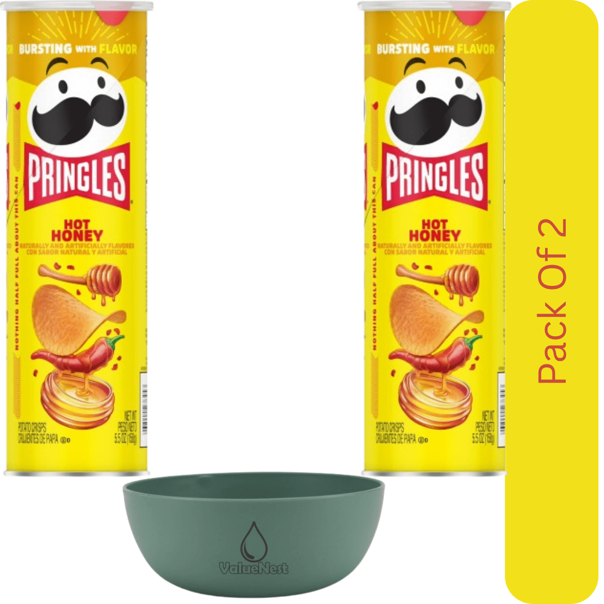 Pringles Hot Honey Flavored Potato Crisps, Spicy Lunch Snacks, 5.5 oz ...