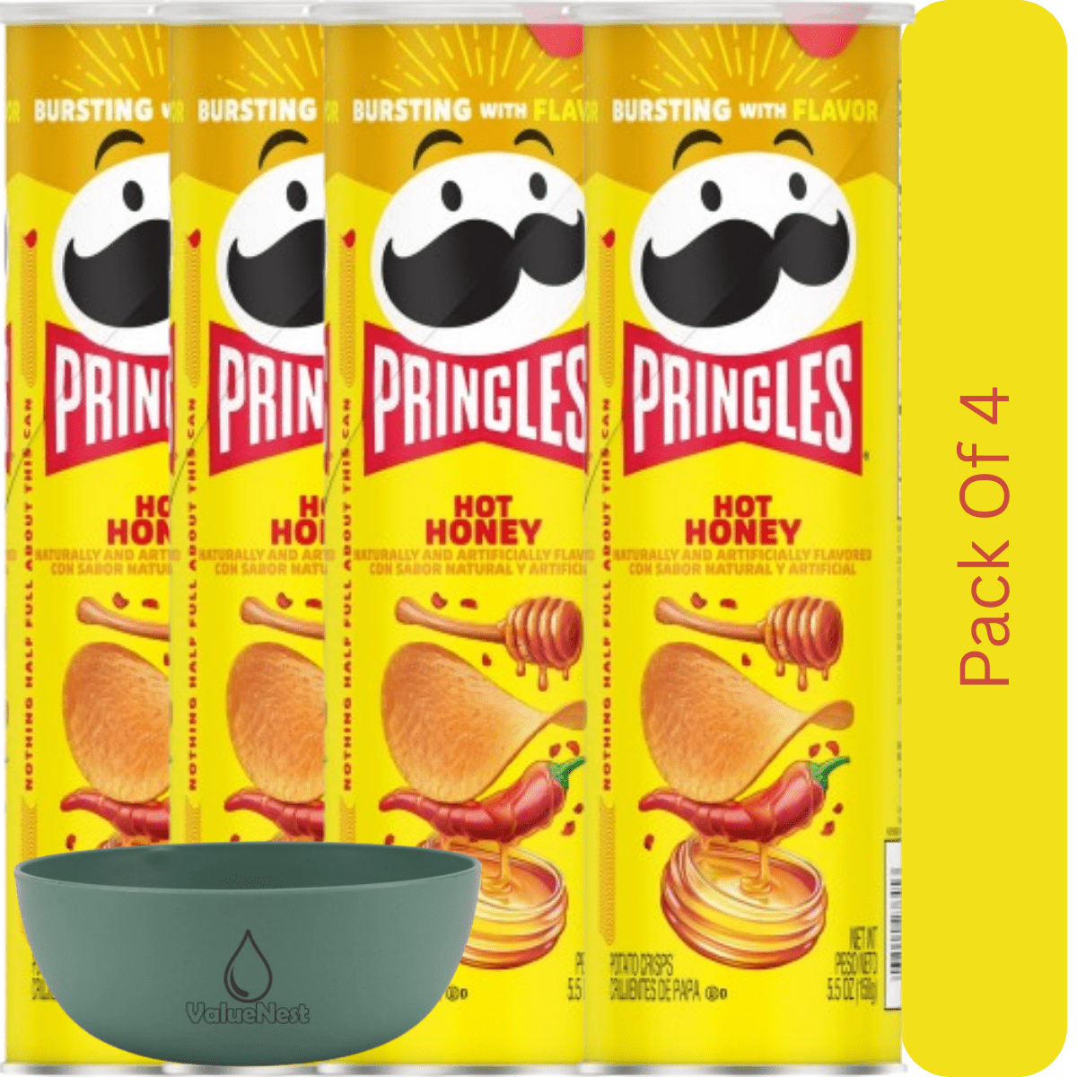 Pringles Hot Honey Flavored Potato Crisps, Tasty Lunch Snacks, 5.5 oz ...