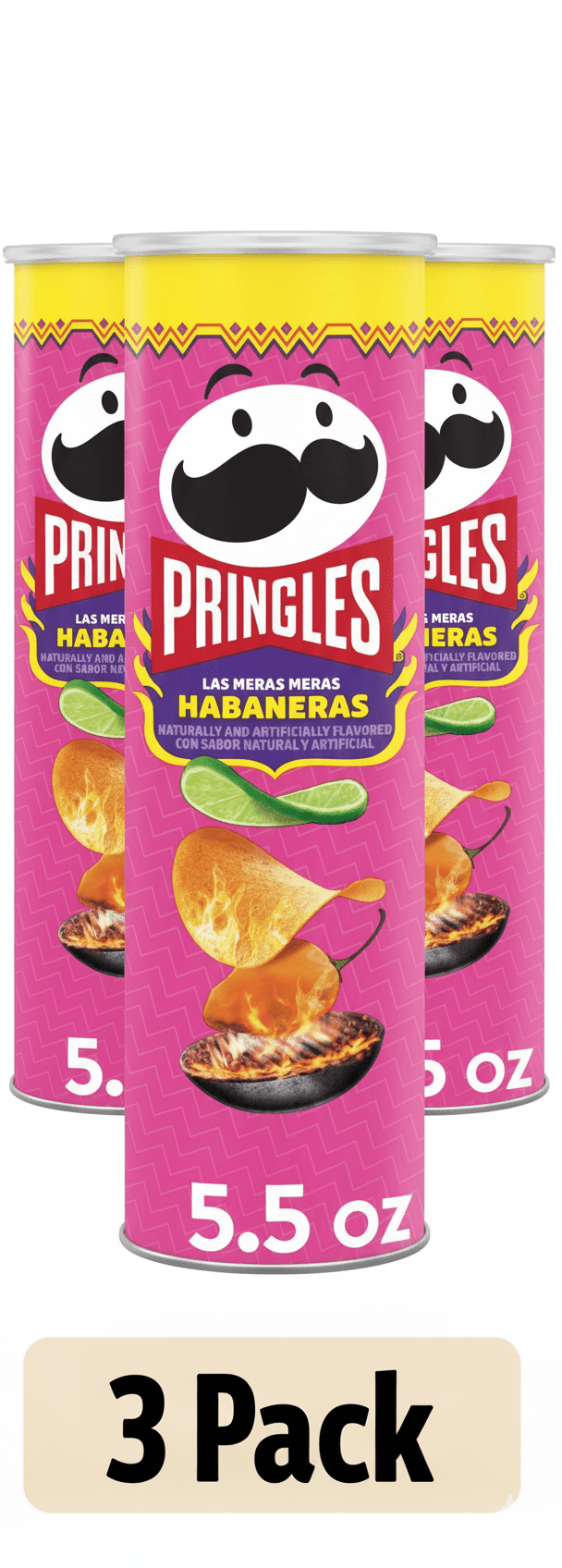 Pringles Las Meras Meras Habaneras Potato Crisps, Lunch Snacks, 5.5 oz ...