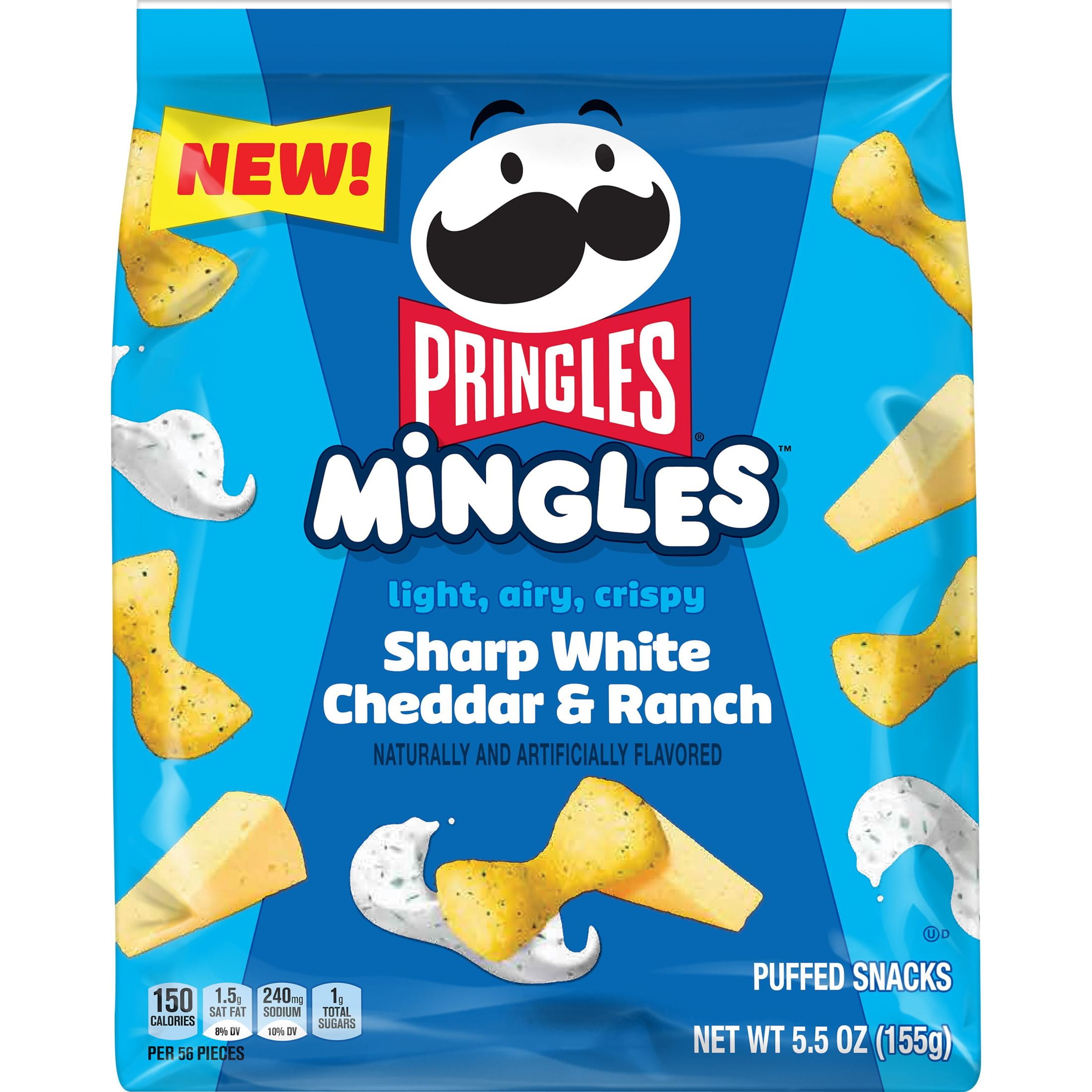 Pringles Mingles, Gluten-Free Sharp White Cheddar and Ranch Puffed ...