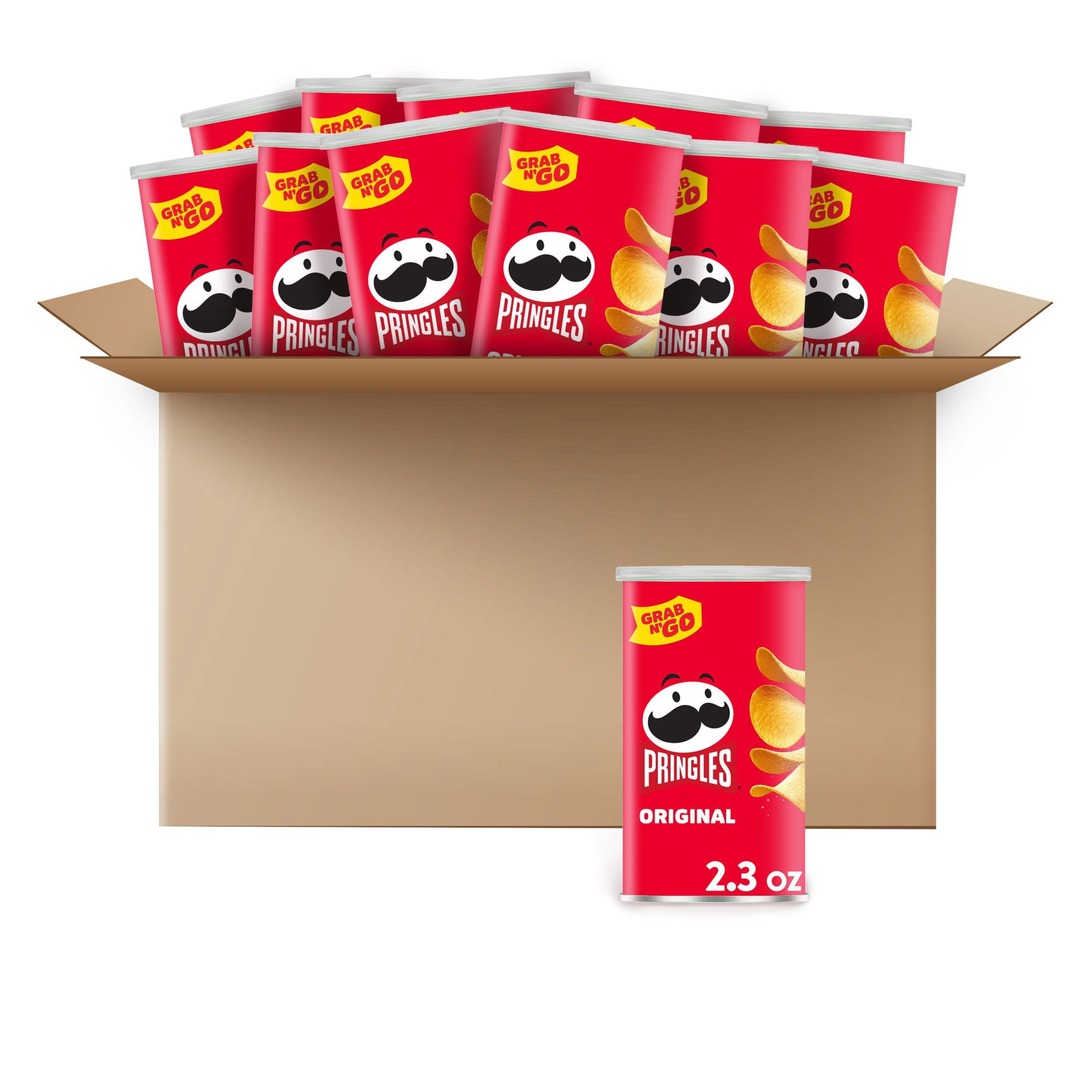 Pringles Original Potato Crisps Chips, Individual Travel Snacks, 2.3 oz ...