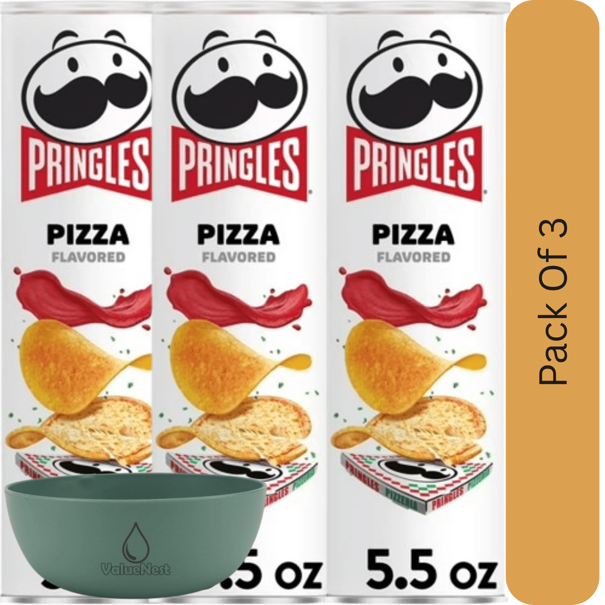Pringles Pizza Potato Crisps Chips, Bold Snack Flavor, 5.5 oz Can With ...