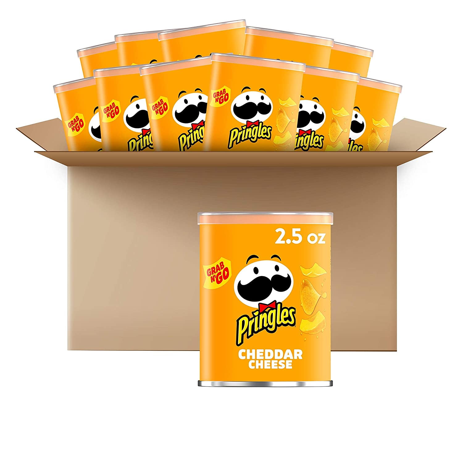 Pringles Potato Crisps Chips, Cheddar Cheese 2.5oz (12 Count) - Walmart.com