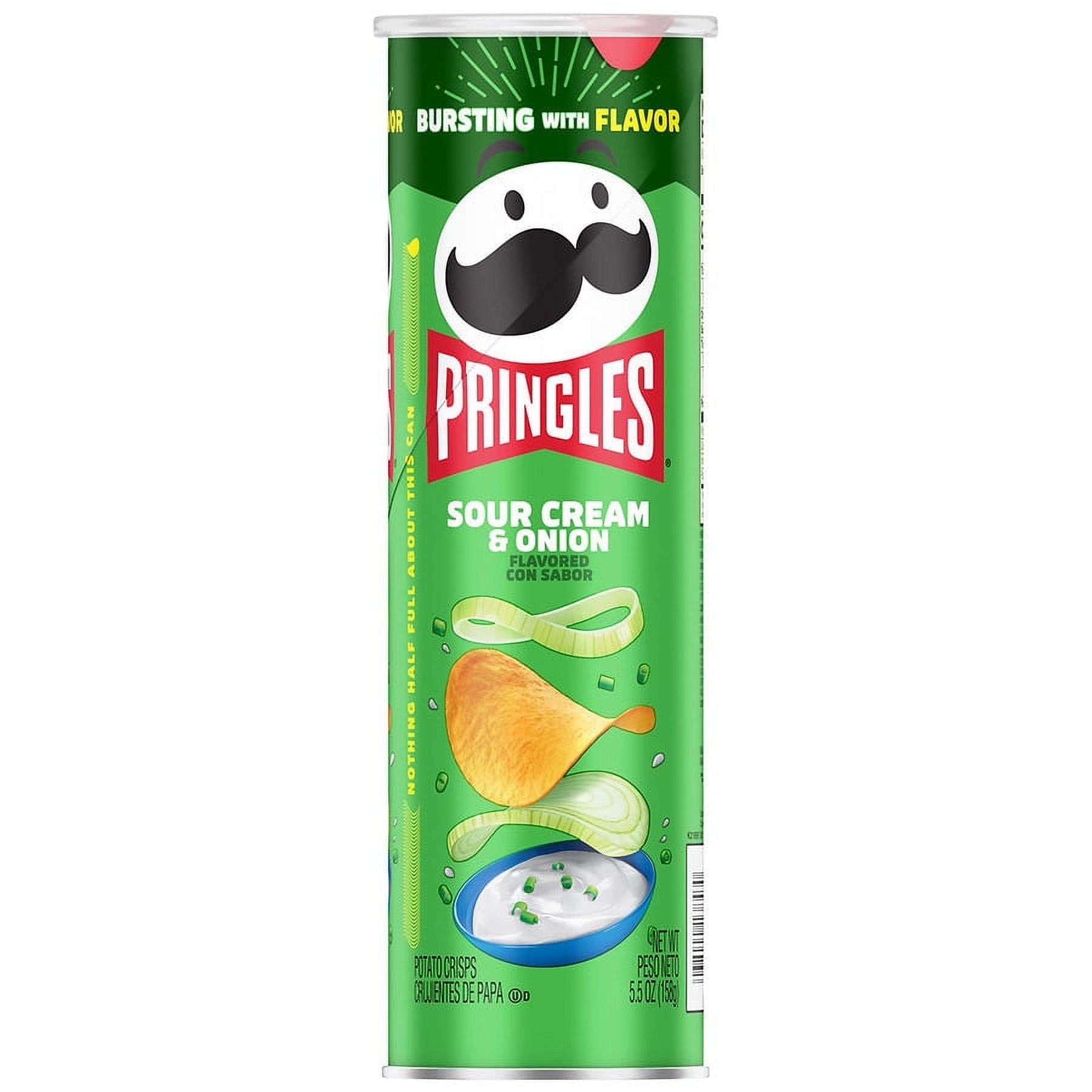Pringles Potato Crisps Chips Sour Cream and Onion 5.5 oz Pack of 2 ...