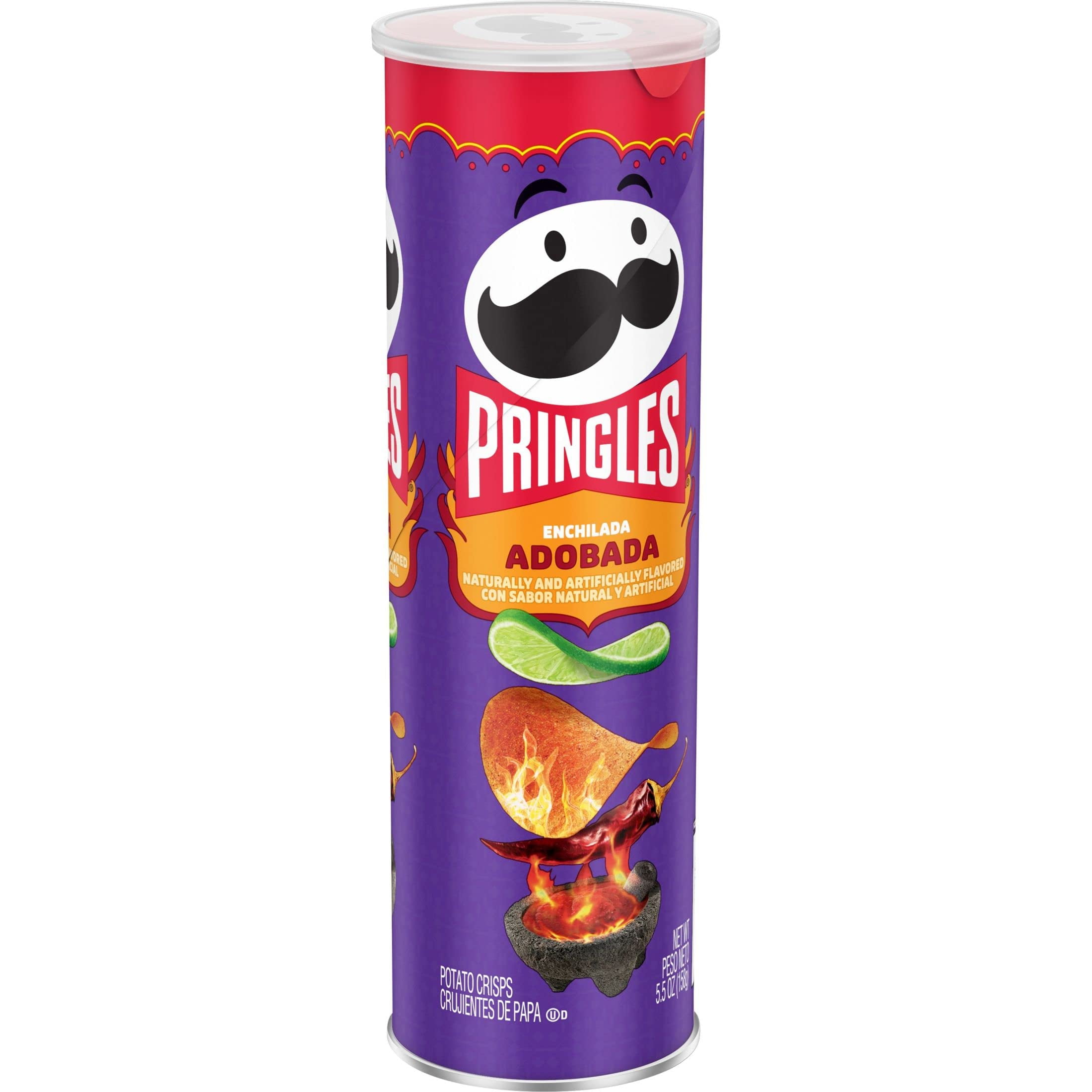 Pringles Potato Crisps, Lunch Snacks, On-The-Go Snack, Enchilada Adobada, 5.5Oz Can (1 Can ...