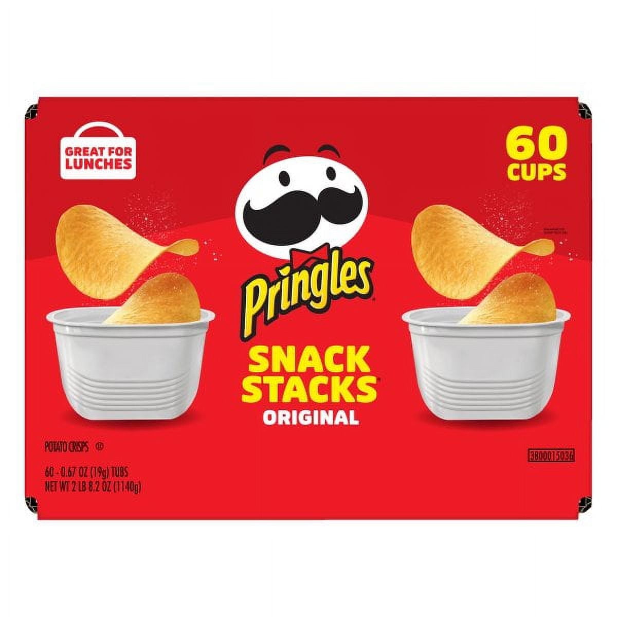 Pringles Original Potato Crisps, Snack Stack Cups, Travel Size, 0.67 oz ...