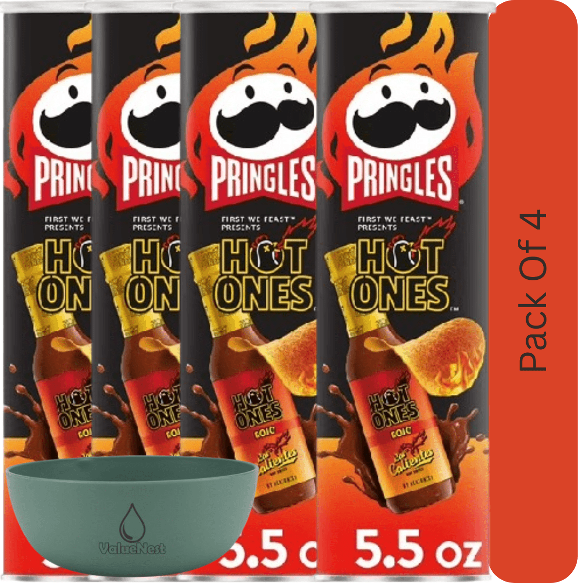Pringles Rojo Spicy Potato Crisps, Crunchy Snack Chips, 5.5 oz Canister ...
