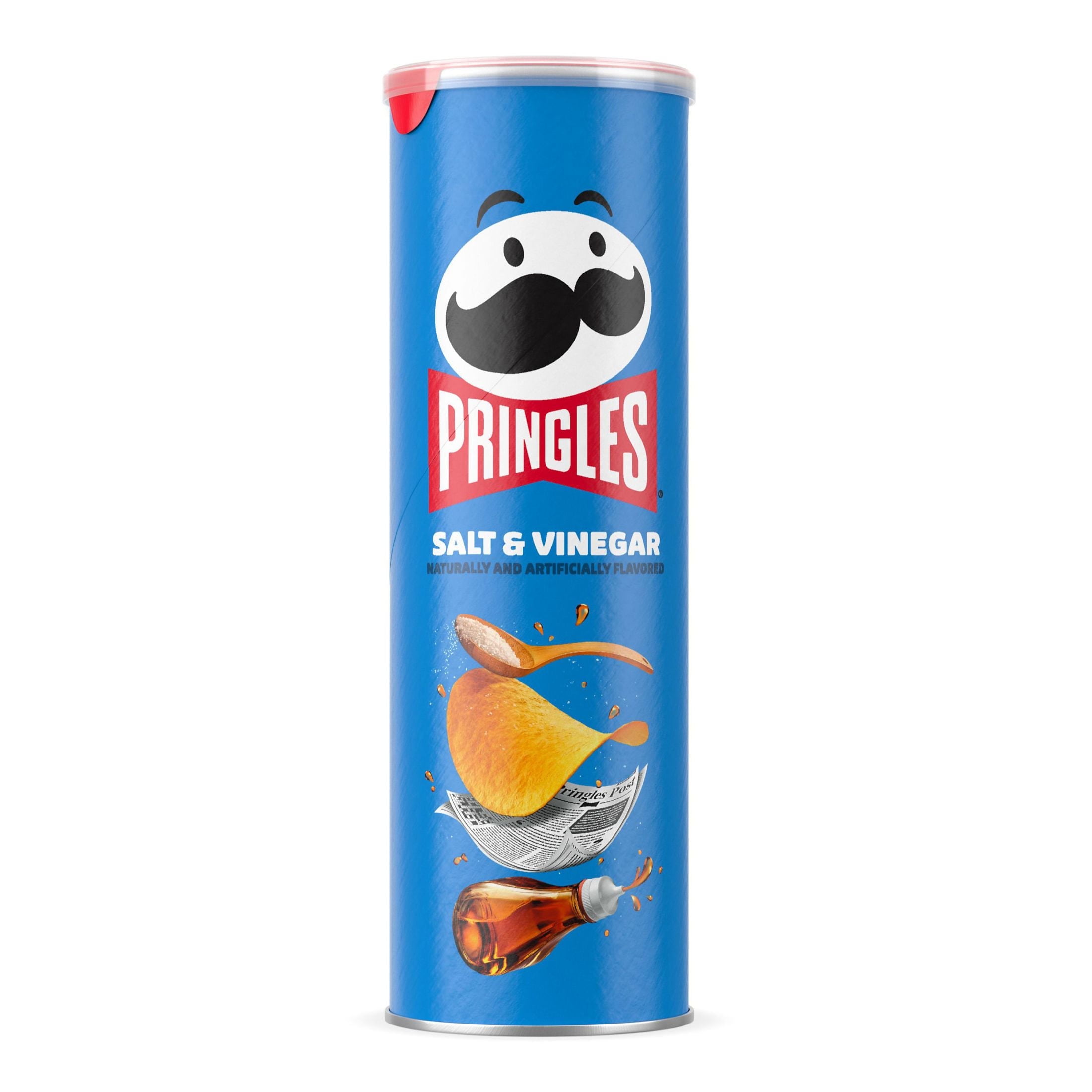 Pringles Salt and Vinegar , 5.5 oz Canister, Potato Crisps Chips, Lunch ...