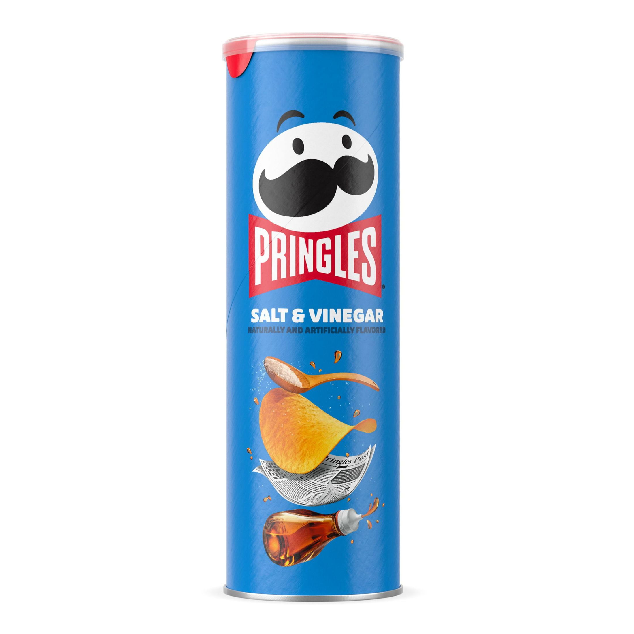 Pringles Salt and Vinegar Potato Crisps Chips, Lunch Snacks, 5.5 oz ...