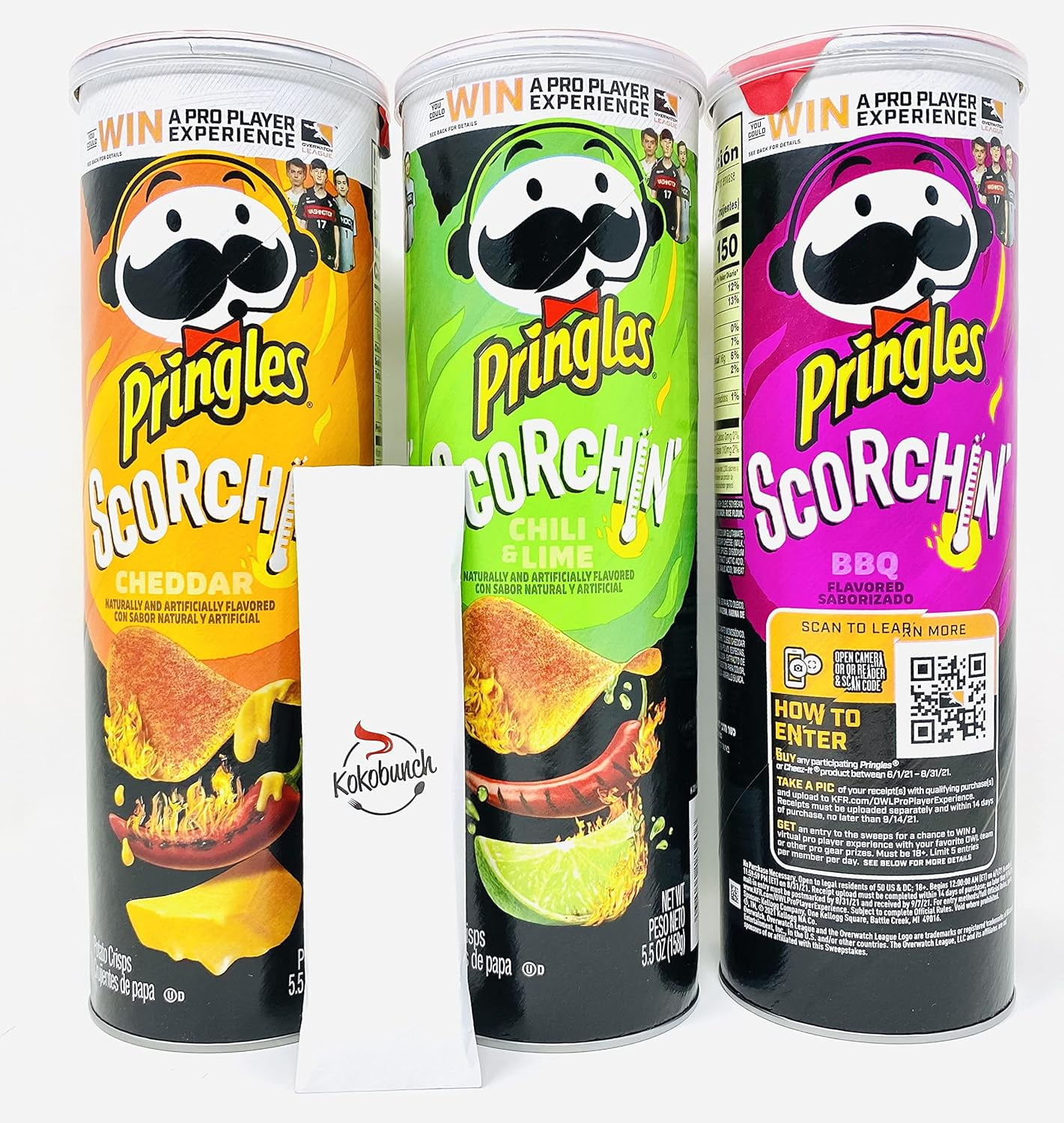 Pringles Scorchin' Assored Chips Variey Pack Poao Chip - Cheddar BBQ Ho ...