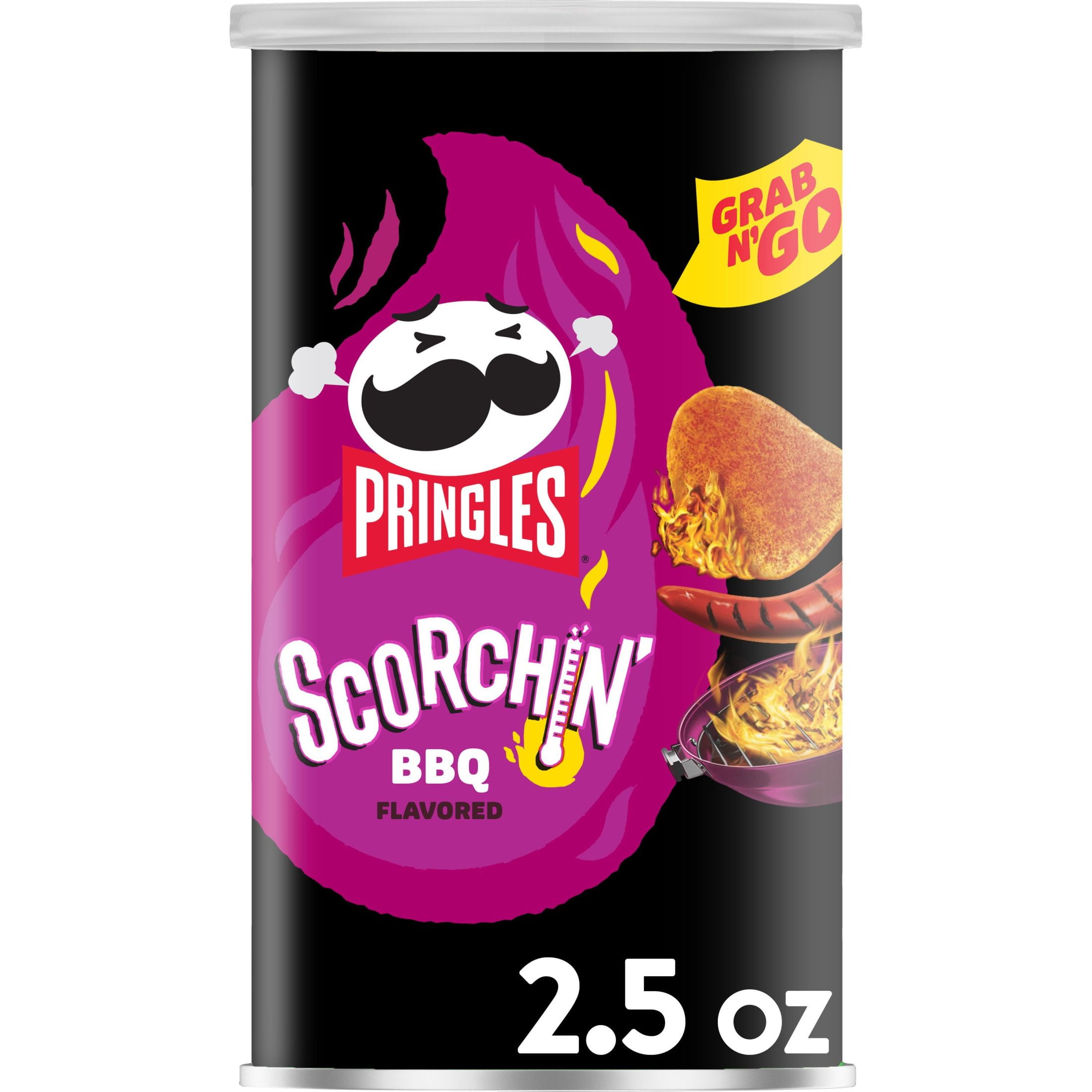 Pringles Scorchin' BBQ Potato Crisps Chips, Lunch Snacks, 2.5 oz ...
