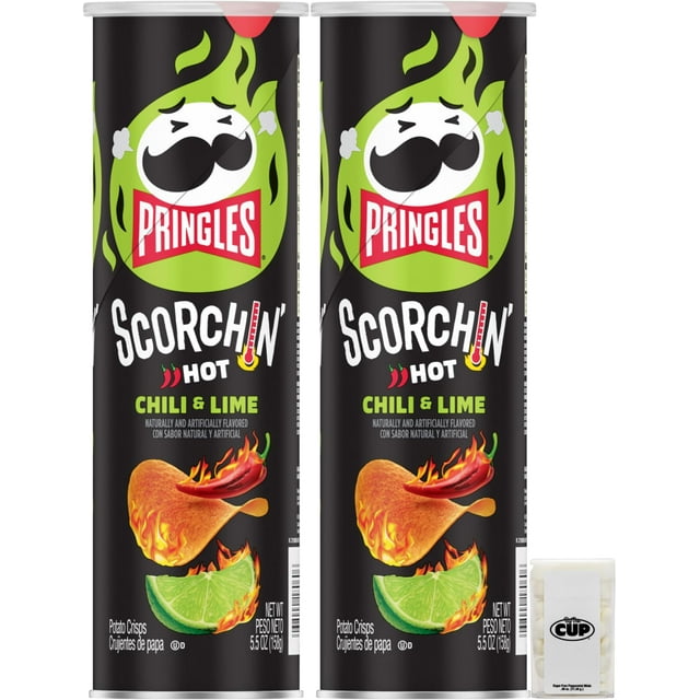 Pringles Scorchin' Chili & Lime Potato Crisps, 5.5 oz (Pack of 2) with ...