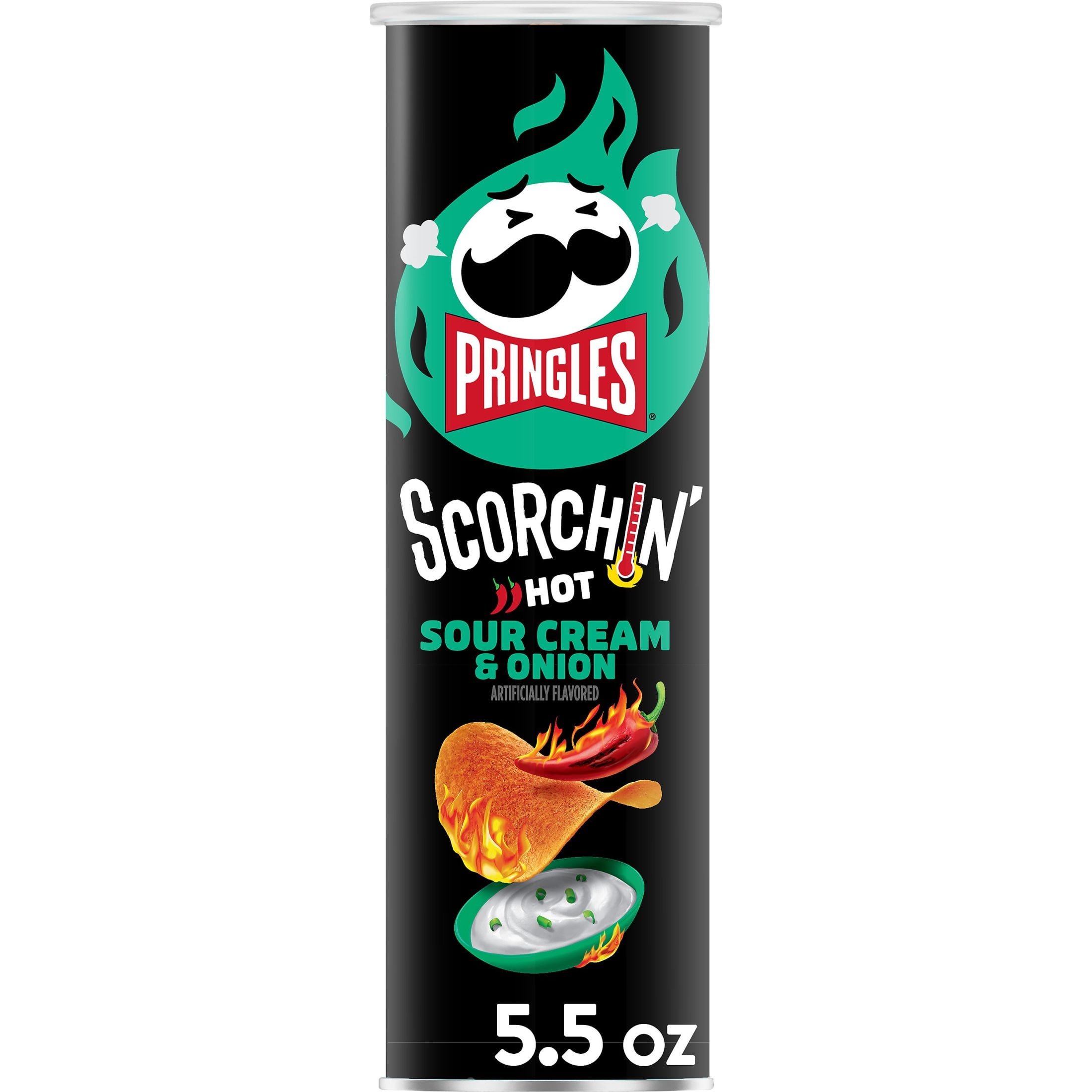 Pringles Scorchin' Sour Cream and Onion Potato Crisps, Spicy 5.5 oz ...