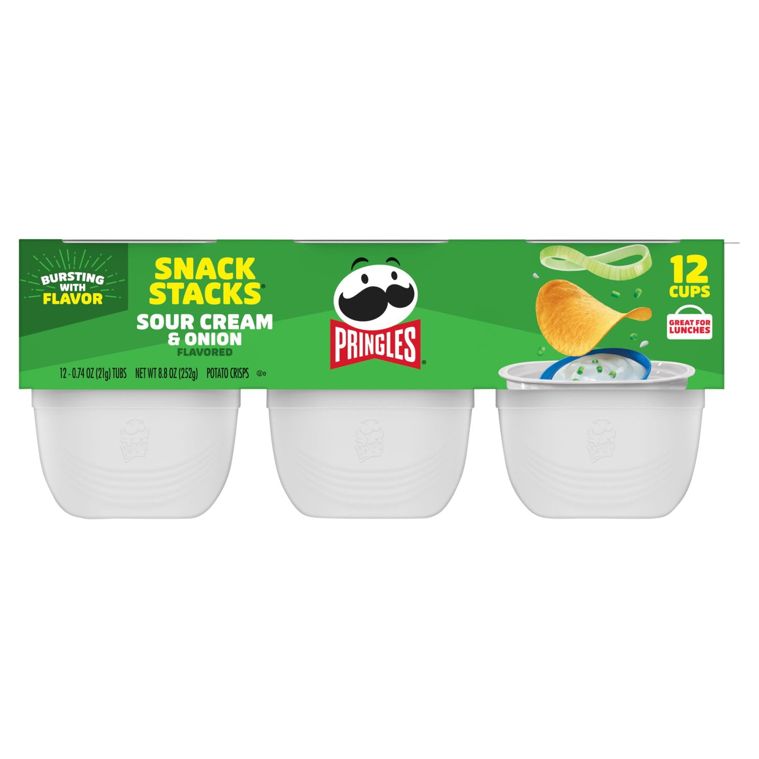 Pringles Snack Stacks Sour Cream & Onion 12 Count 8.88 oz Package May ...