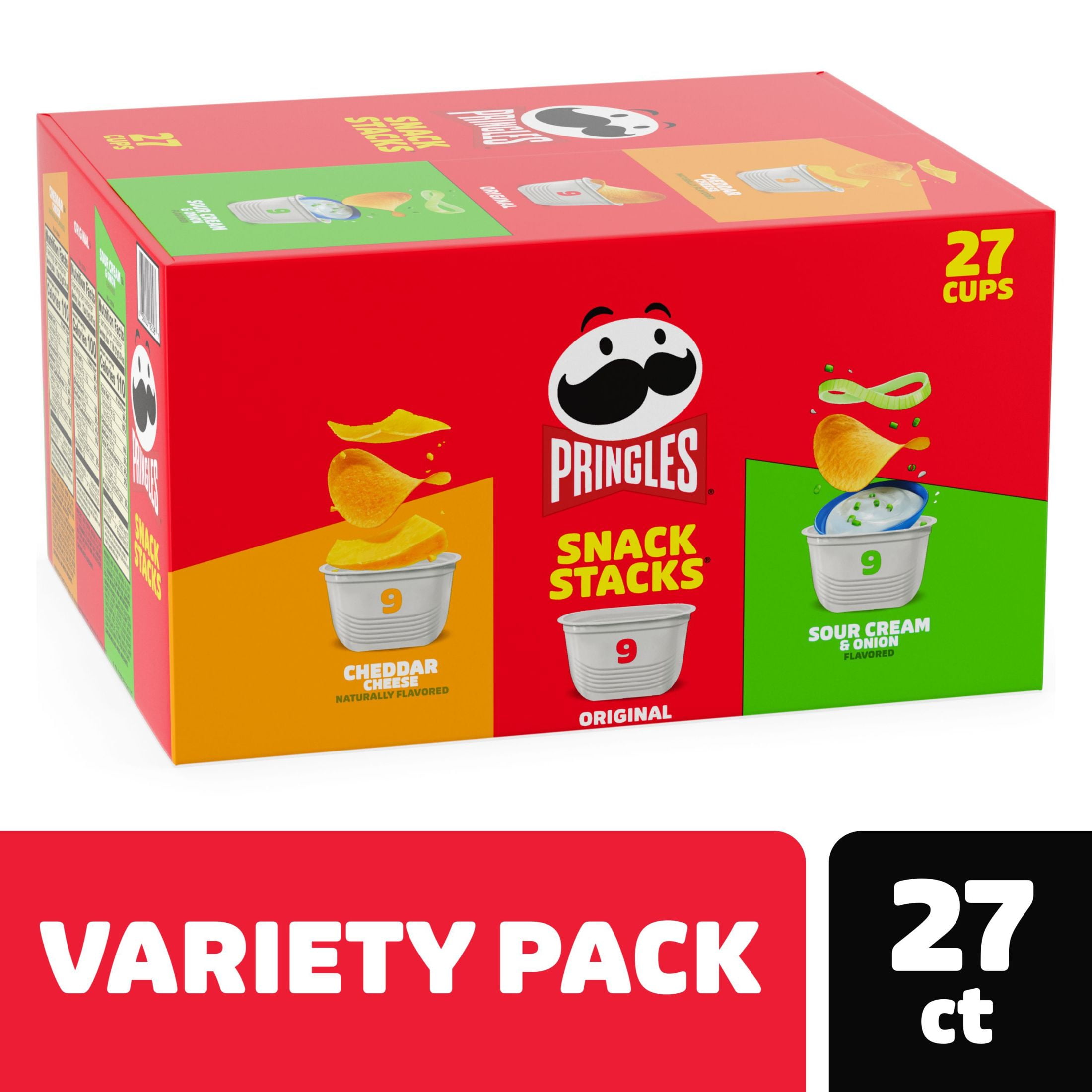 Pringles Snack Stacks Variety Pack Potato Crisps Chips, Lunch Snacks, 19.3 oz, 27 Count ...