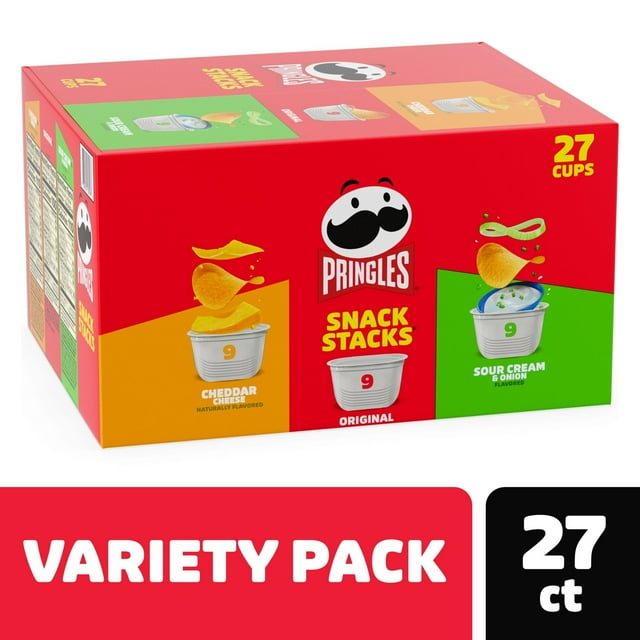 Pringles Snack Stacks Variety Pack Potato Crisps Chips, Lunch Snacks ...