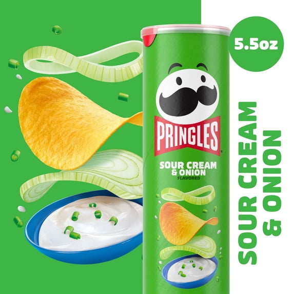 Pringles Sour Cream & Onion Potato Crisps Chips - 5.5 oz Packaging May ...