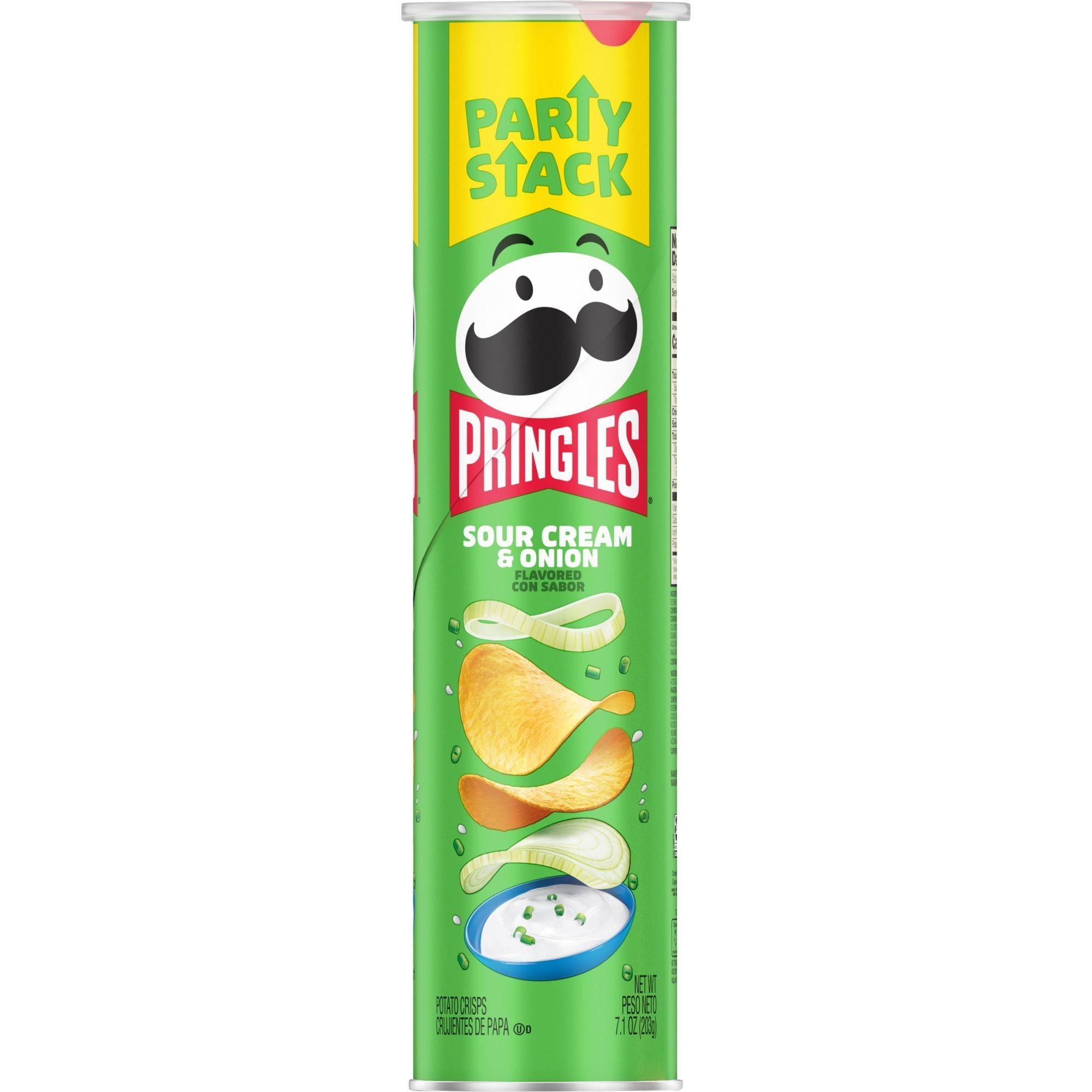 Pringles Sour Cream & Onion Potato Crisps Chips - Party Stack - 7.1 oz ...
