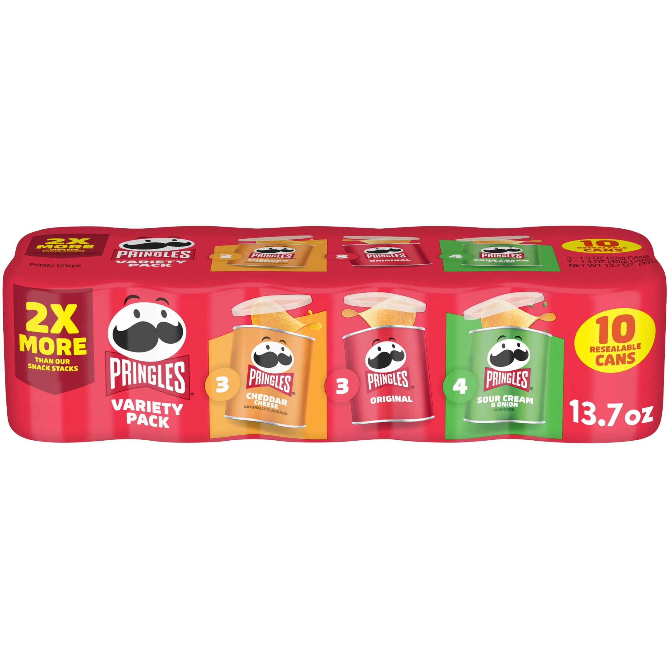 Pringles Original Stack Box Mix, Variety Pack Potato Crisps Chips, 10 ...