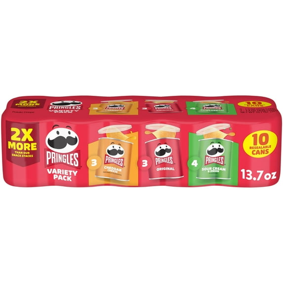 Pringles Original Stack Box Mix, Variety Pack Potato Crisps Chips, 10 ...