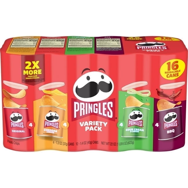 Pringles Variety Pack Potato Crisps Chips, Lunch Snacks, 16 Count - 2 ...