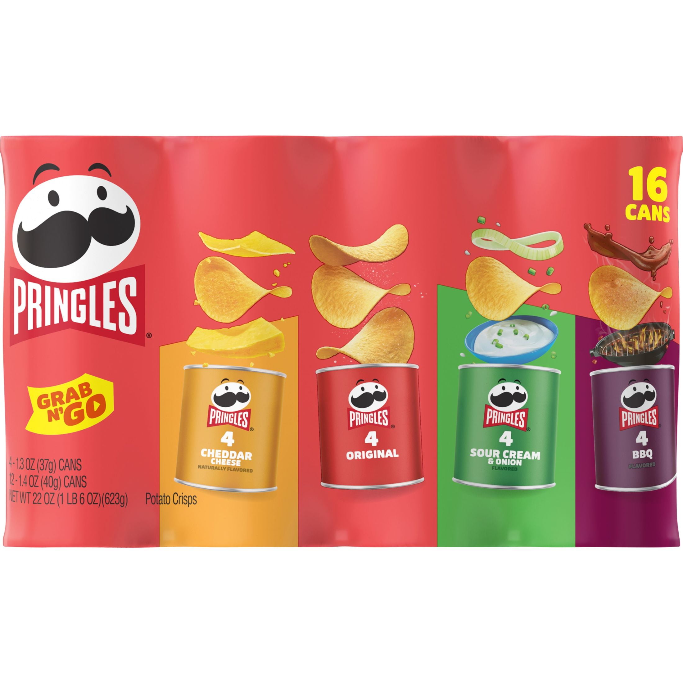 Pringles Variety Pack Potato Crisps Chips, Lunch Snacks, 16 Count ...