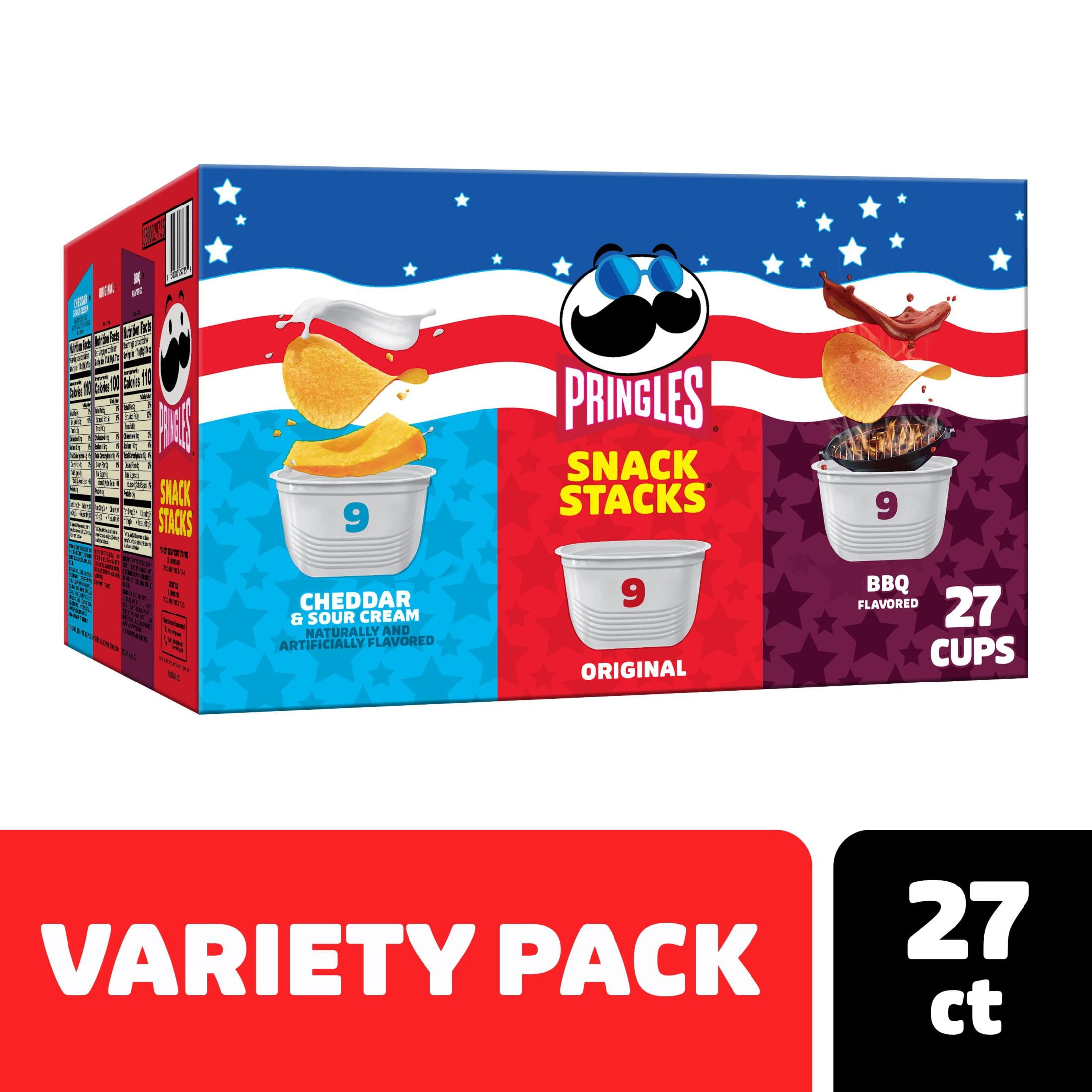 Pringles Variety Pack Potato Crisps Chips, Lunch Snacks, 27 Count ...