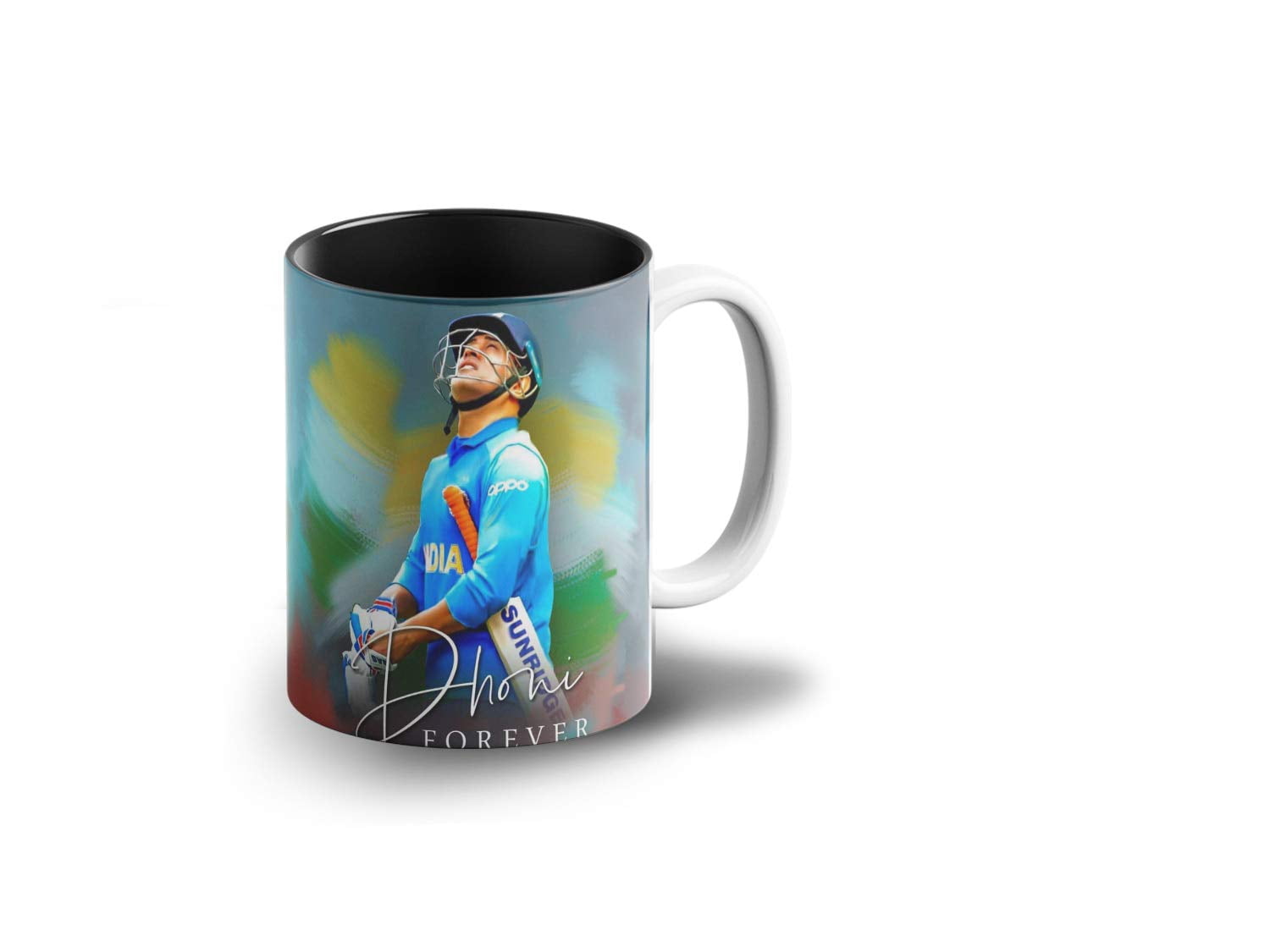 Prink Ceramic Inner Black Color MS Dhoni Cricketer Printed Microwave ...