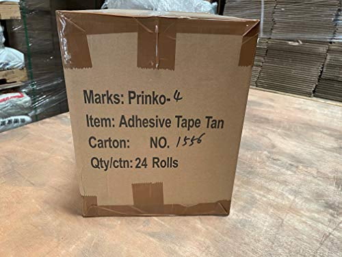 Prinko 24-Rolls Ultra Tan Brown 2.0 MIL Tape 3'' X 110 Yards (330' ft ...