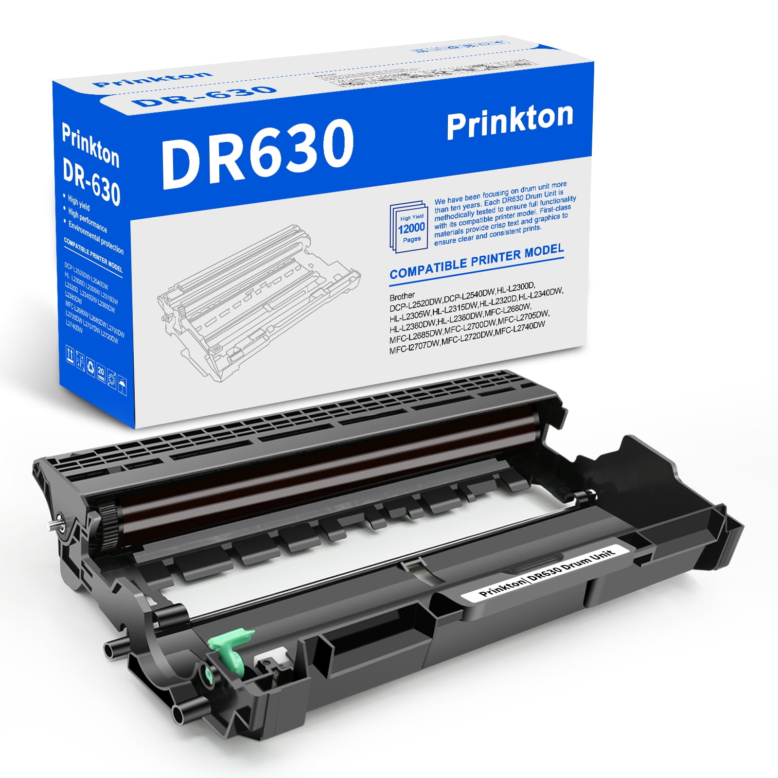 Prinkton Compatible Drum Unit Replacement for Brother DR-630 DR630 for ...