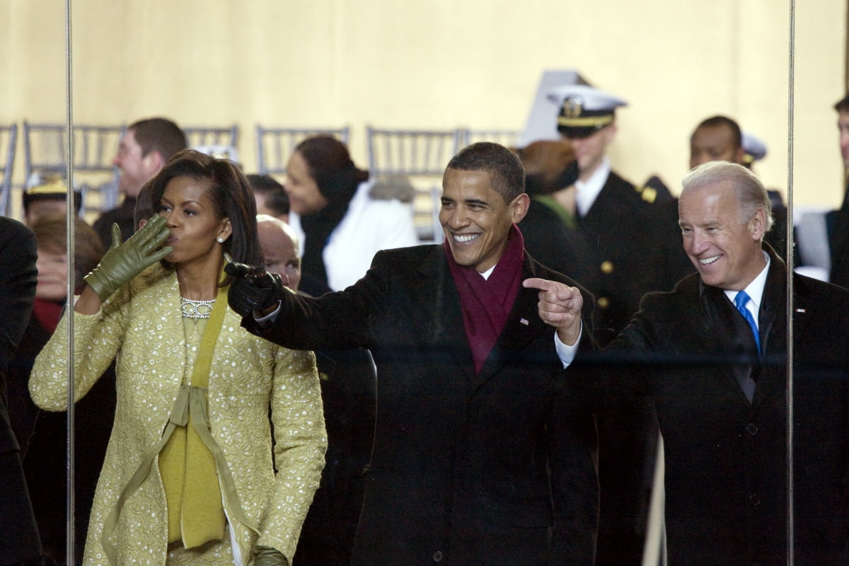 Print: 2009 Inaugural Parade. Michelle And Barack Obama Join Joe Biden ...