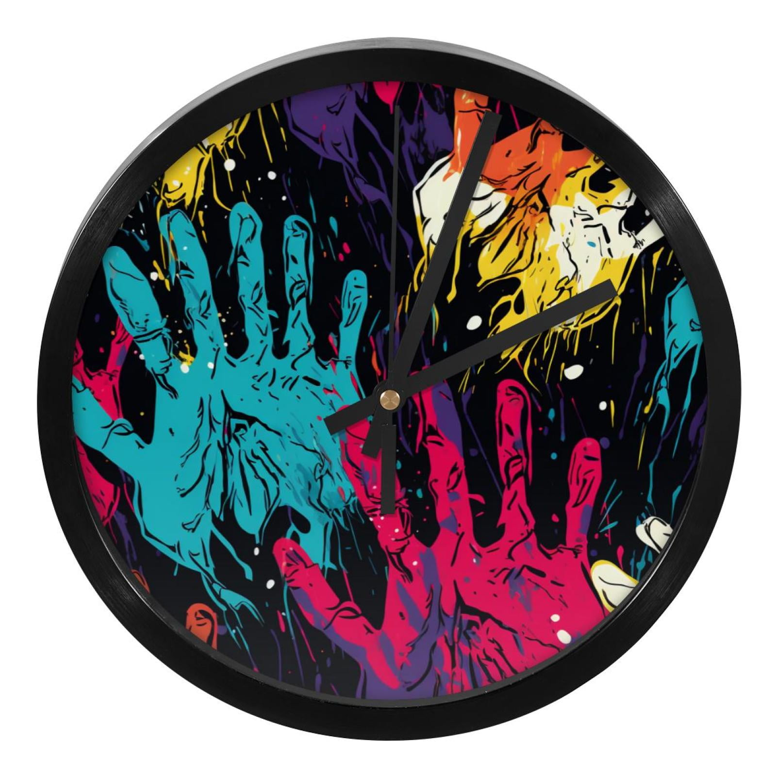 Print 9.8 Inch Silent Round Digital Wall Clock - Battery Operated ...