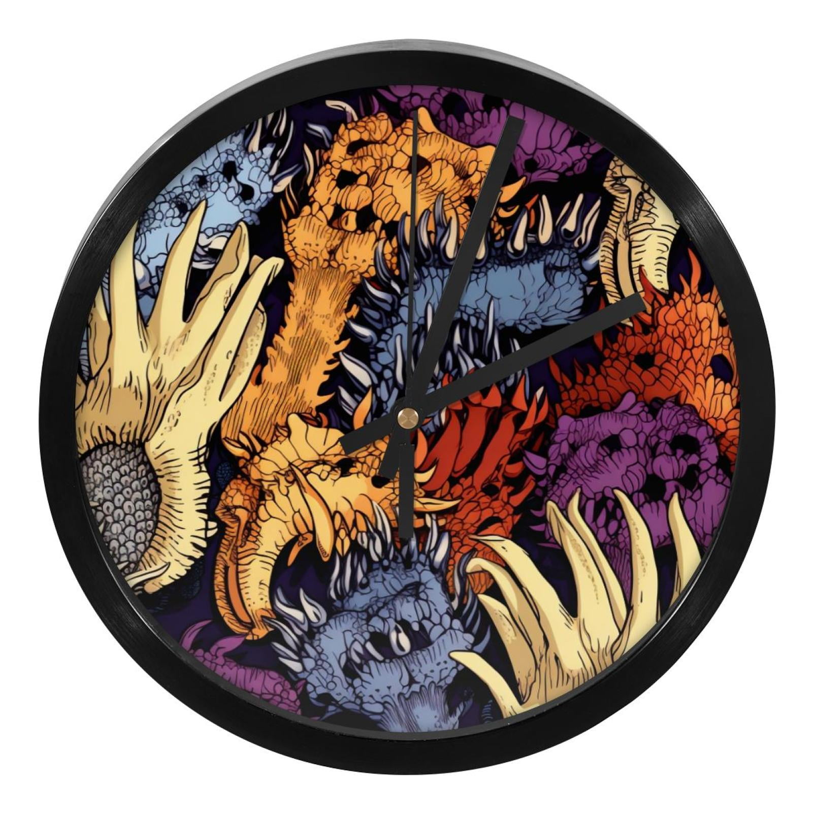 Print 9.8 Inch Silent Wall Clock, Round Digital Battery Operated Clock ...