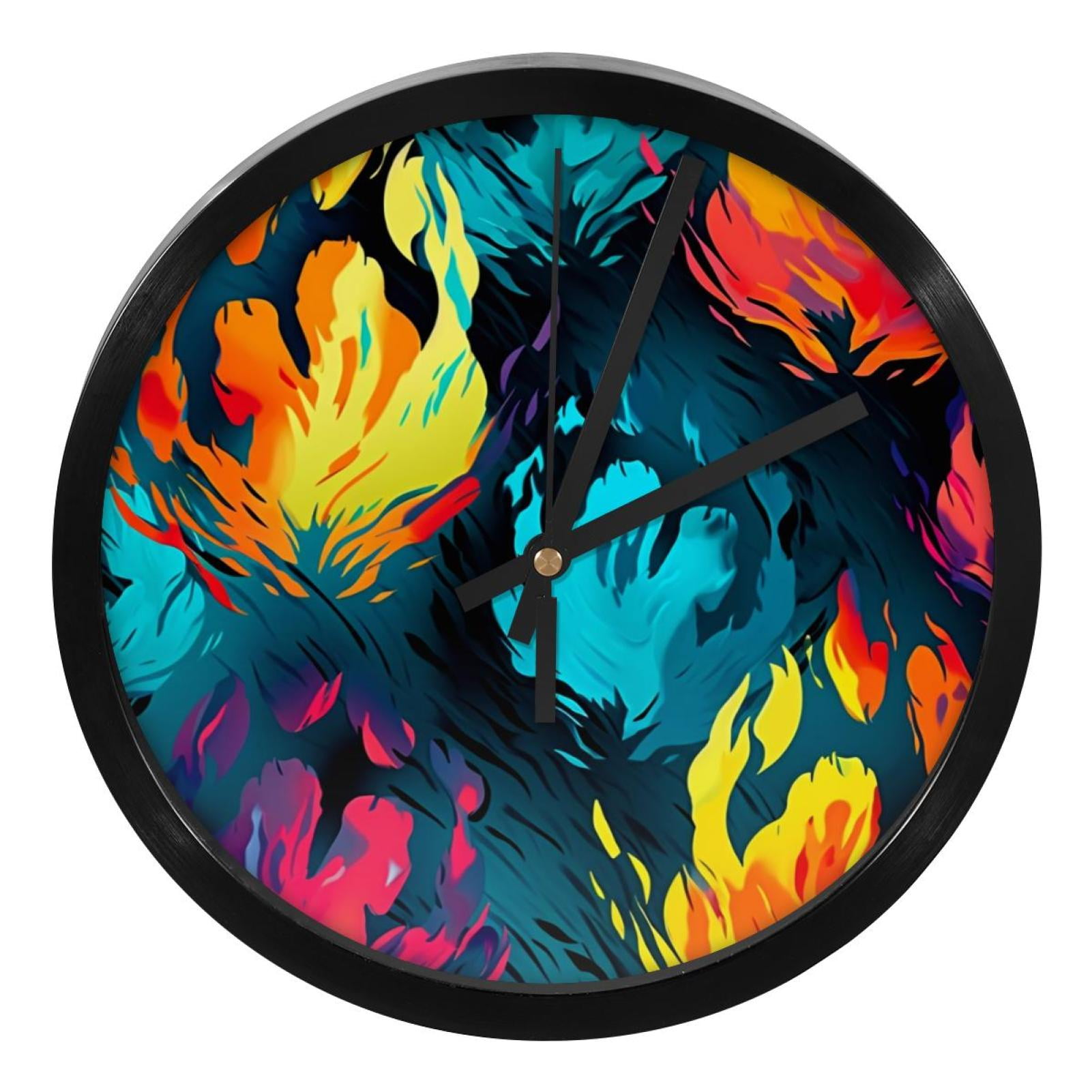 Print 9.8 Inches Silent Wall Clock, Round Digital Battery Operated ...