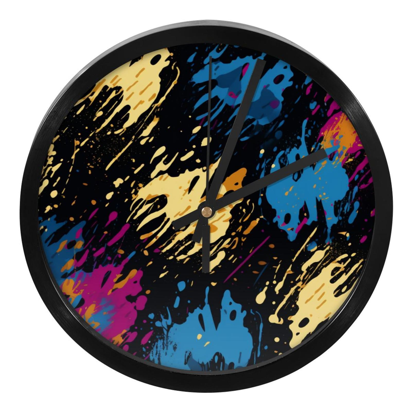 Print 9.8 Inches Wall Clock - Silent Round Digital Clock, Battery ...