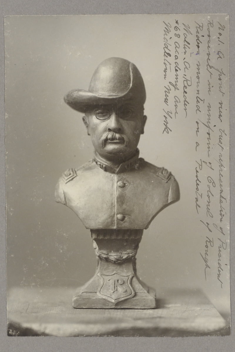 Print: A Front View Bust Representation Of President In Uniform Of ...