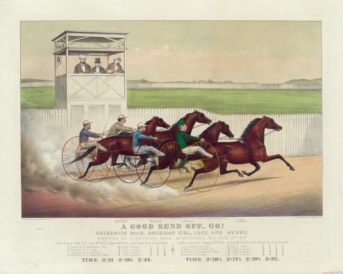 Print: A Good Send Off,-Go!: Goldsmith Maid, American Girl, Lucy And ...
