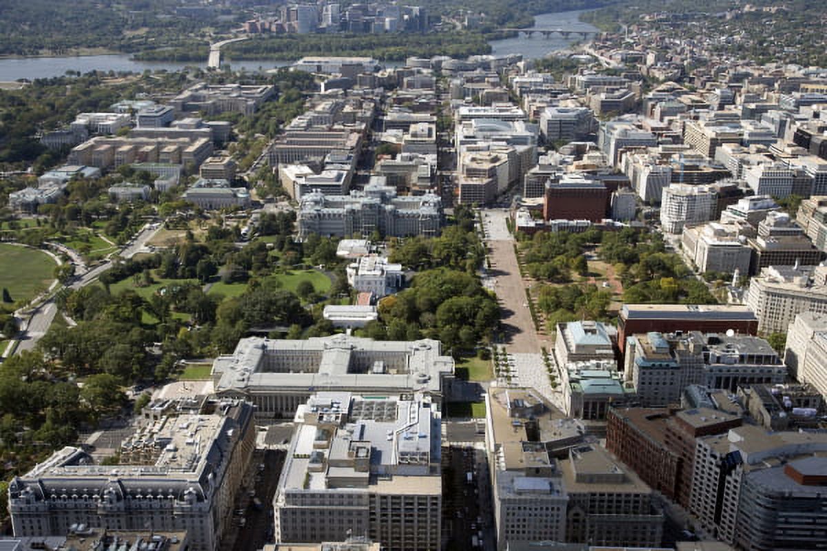 Print: Aerial View Of The White House And Old Executive Office Building ...