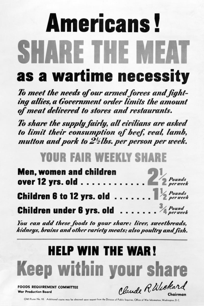 Print: Americans! Share The Meat As A Wartime Necessity, 1942 - Walmart.com