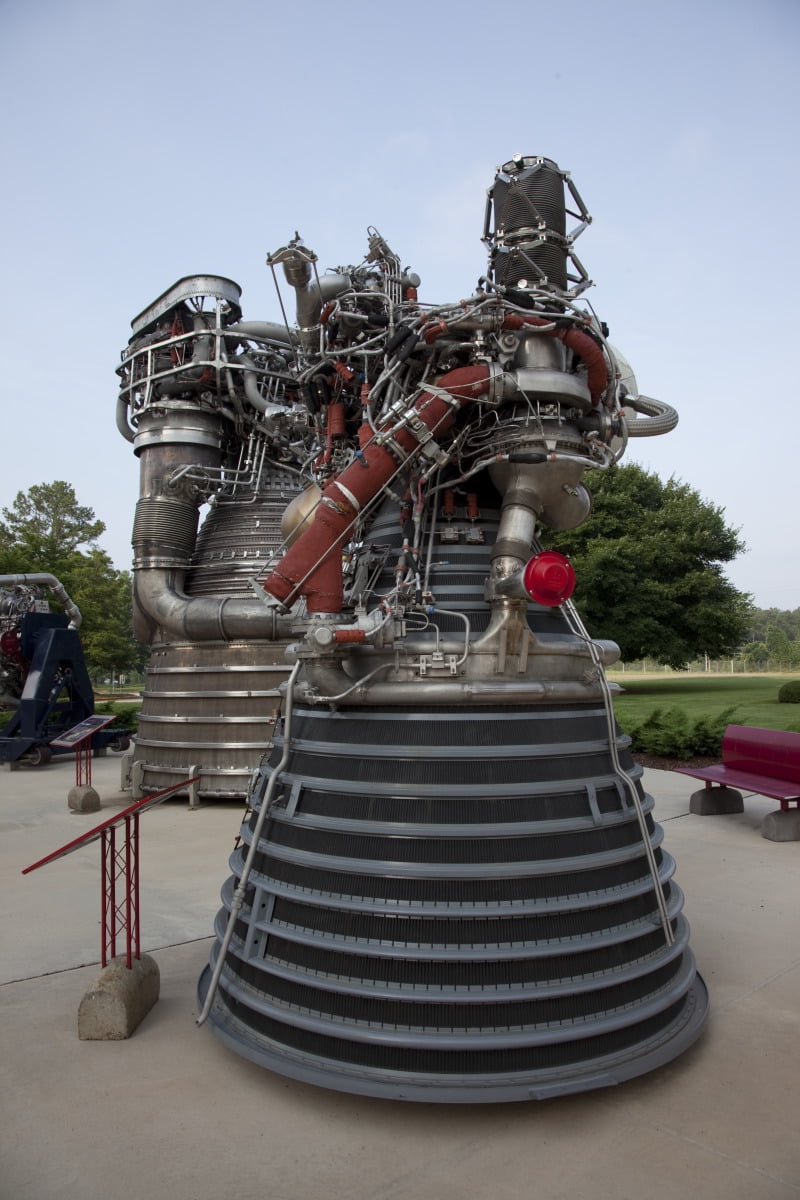 Print: An Exhibit Of The F-1 Engine Used In The Space Shuttle At The ...