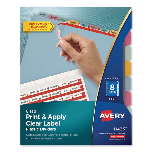 Print And Apply Index Maker Clear Label Plastic Dividers With Printable ...