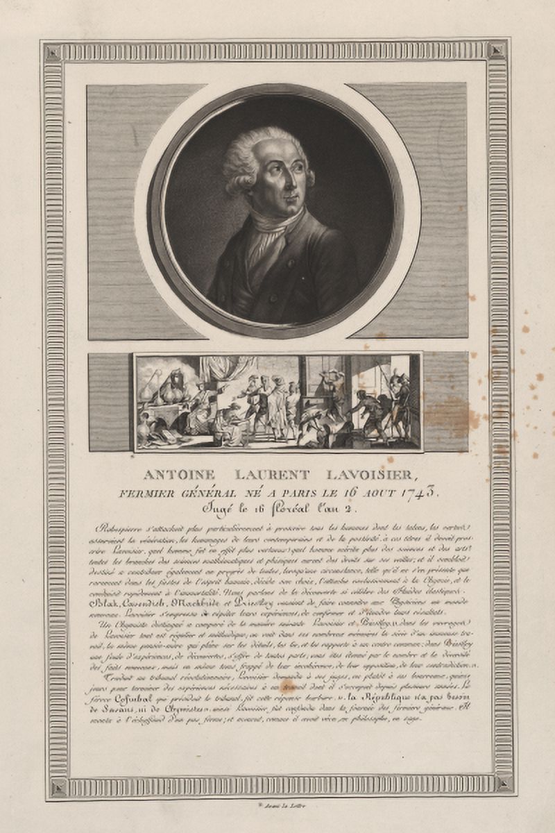Print: Antoine Laurent Lavoisier, Fermier General. NE A Paris Le 16 ...