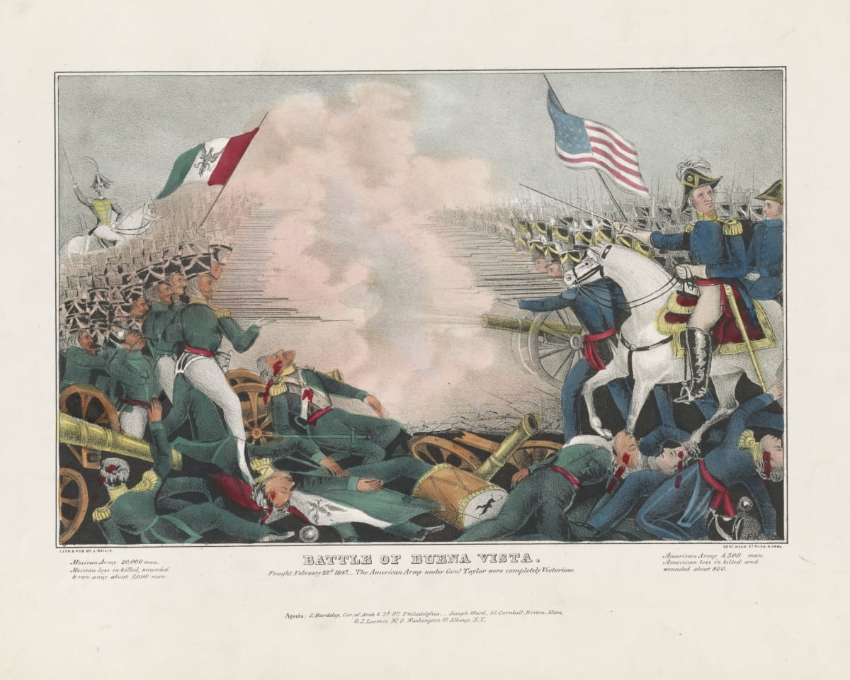 Print: Battle Of Buena Vista--Fought February 23d, 1847--The American ...