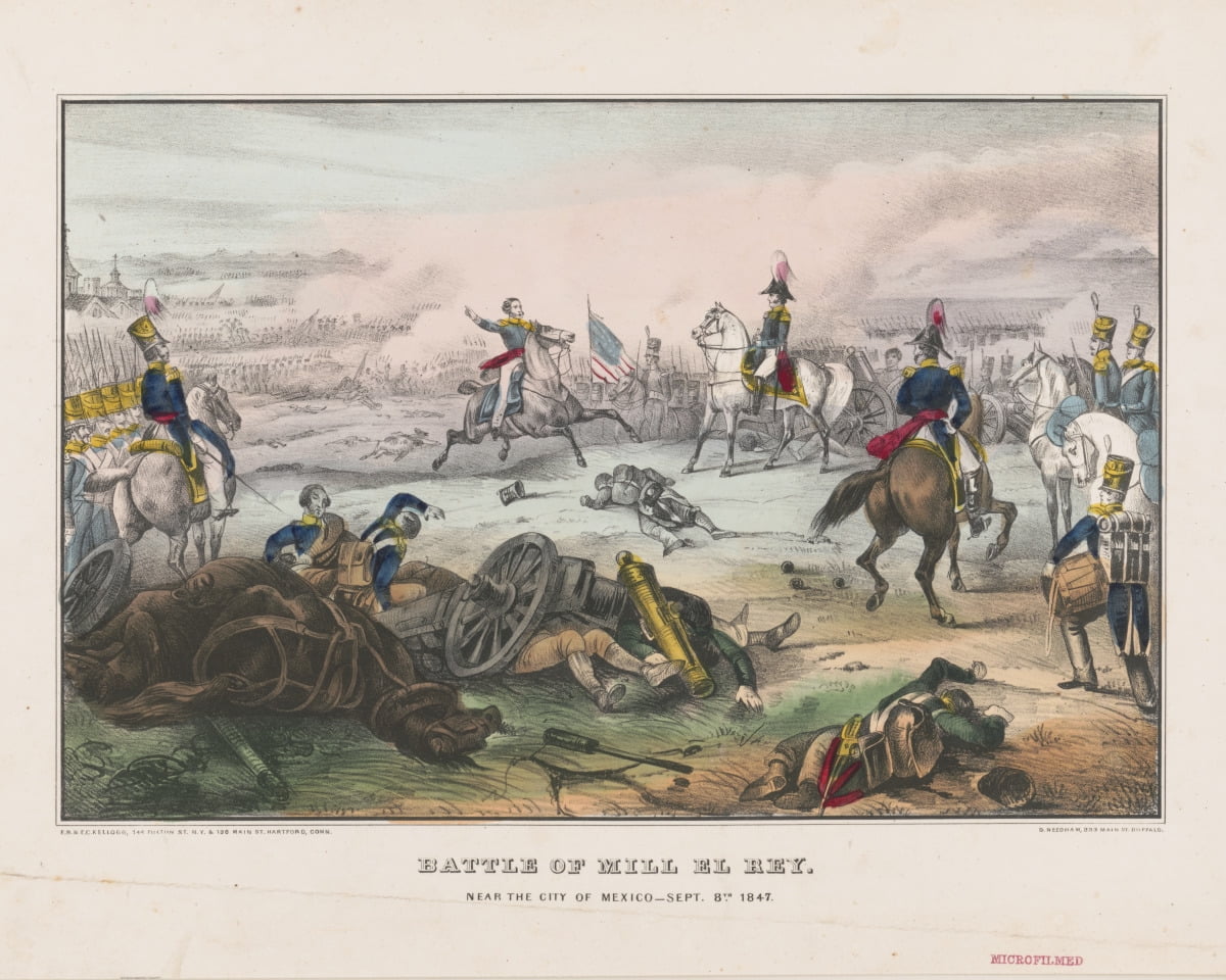 Print: Battle Of Mill El Rey--Near The City Of Mexico--Sept. 8th 1847 ...