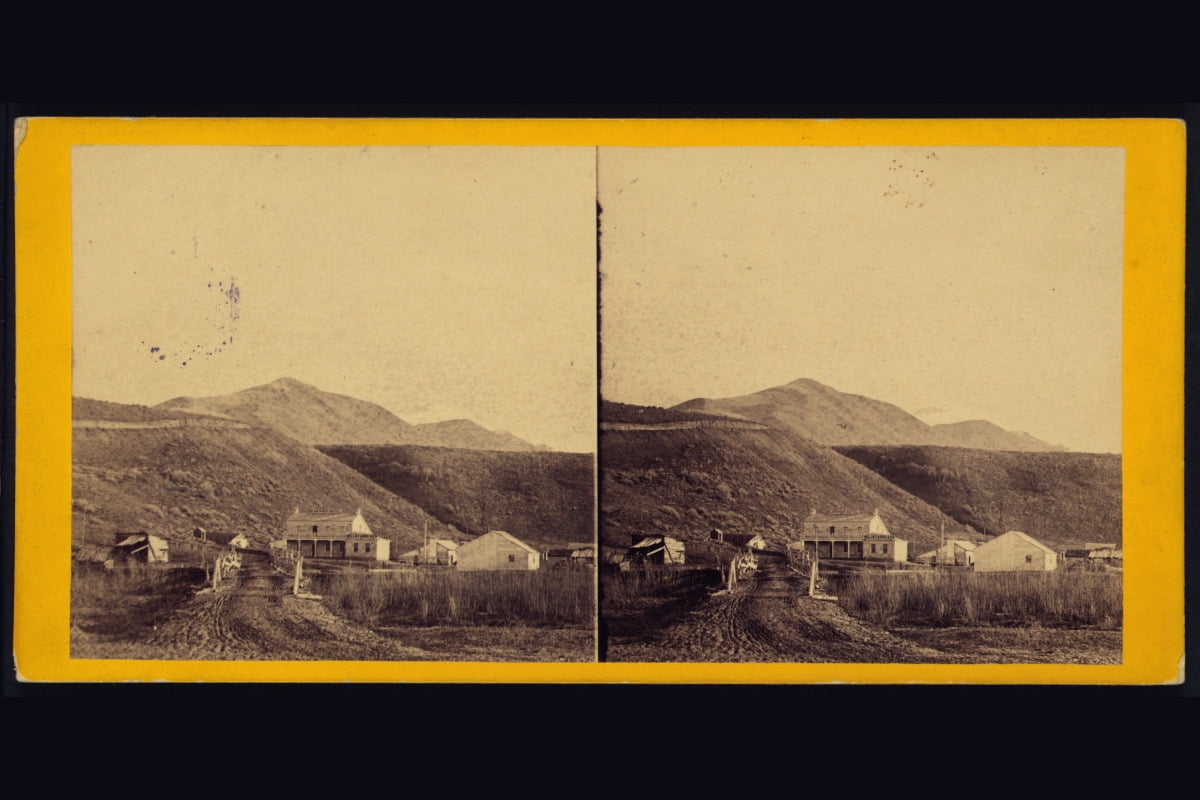 Print: Bear River Bridge Hotel Looking South. Northern Spur Of Wahsatch ...