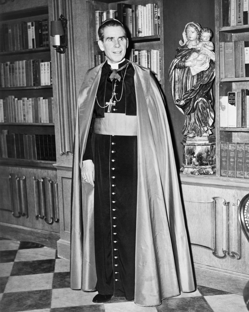 Print: Bishop Fulton J. Sheen, Full-Length Portrait, 1952 - Walmart.com
